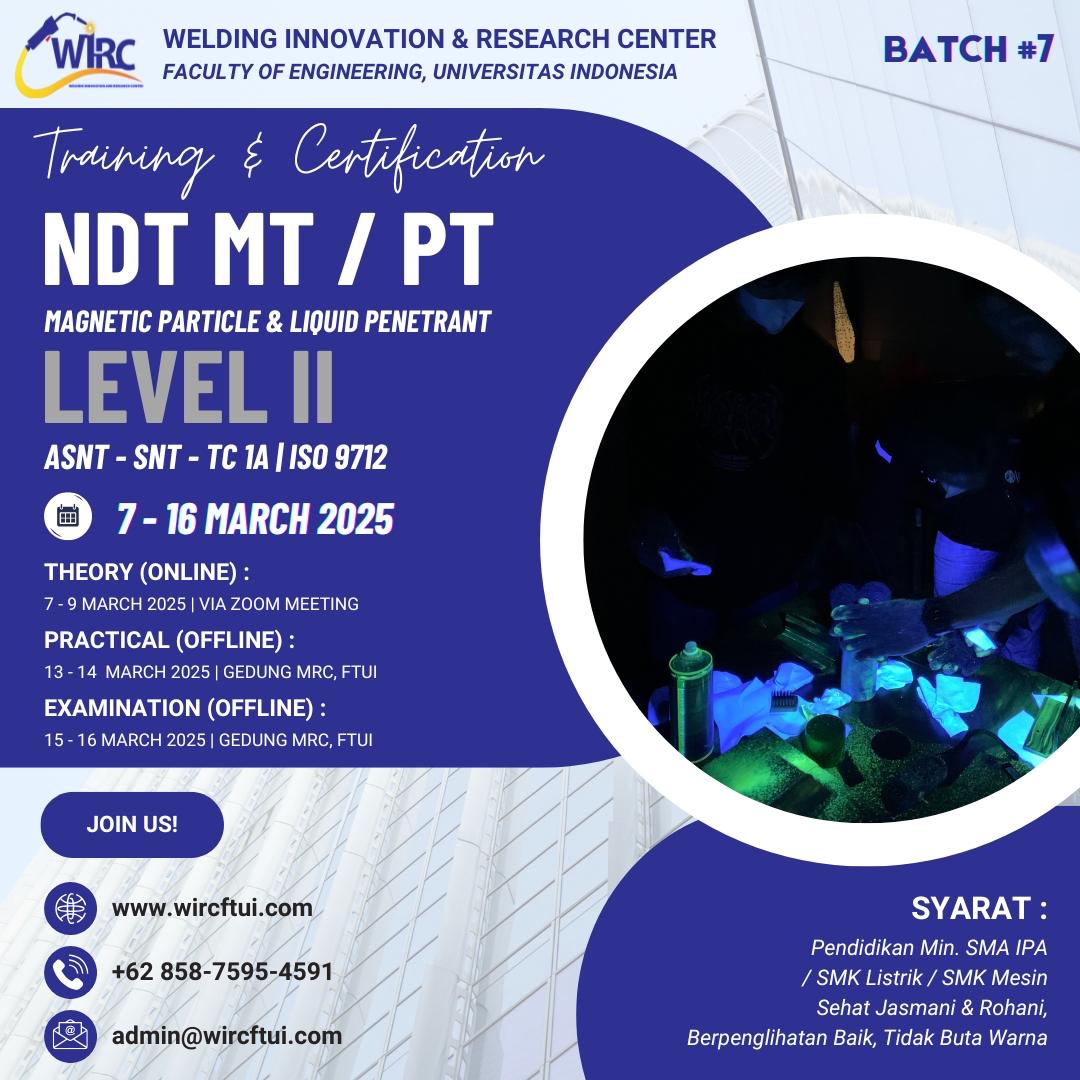 NDT Level 2 - MT/PT - Batch #7 | WIRC - FTUI